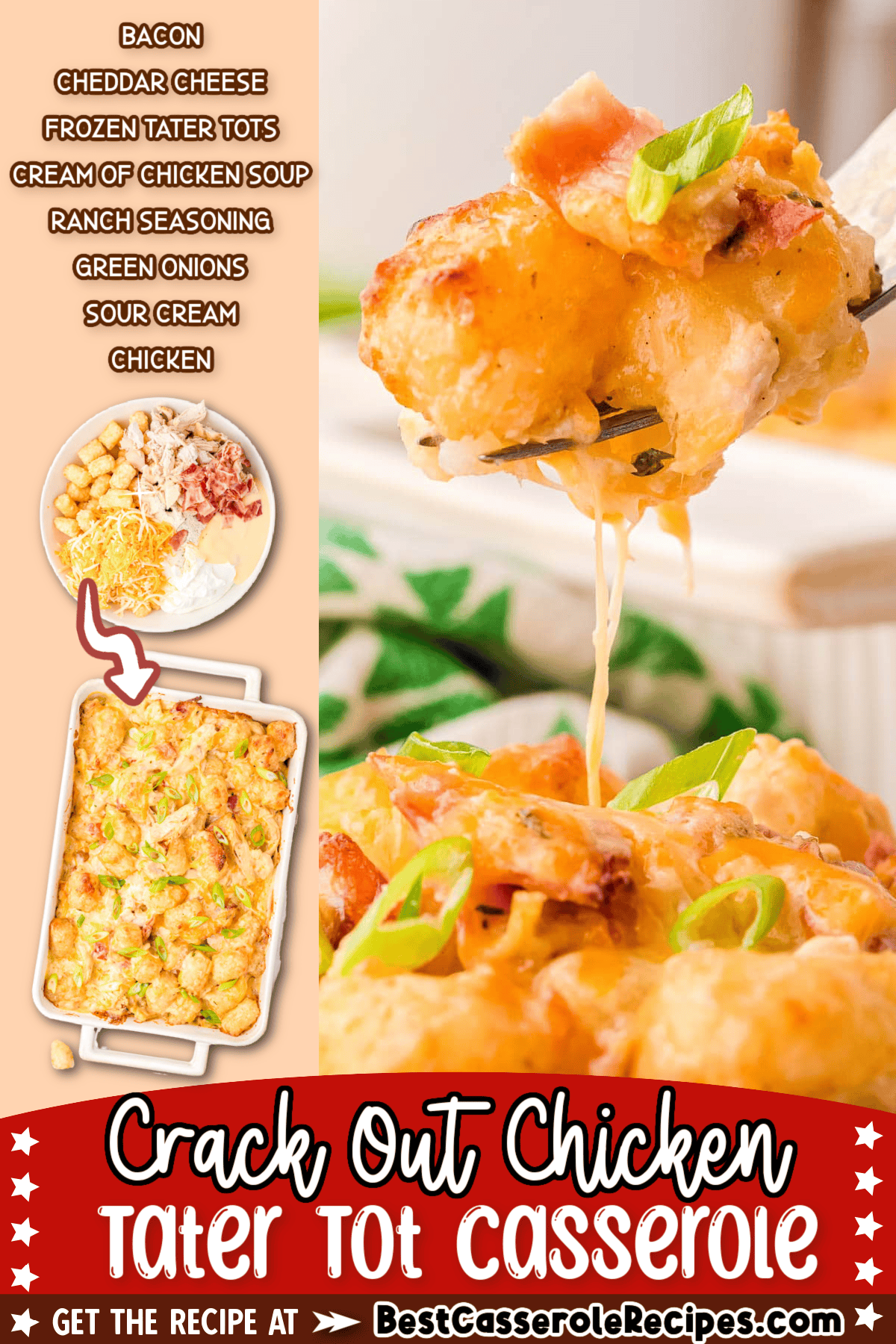 Cracked Out Chicken Tater Tot Casserole - Best Casserole Recipes