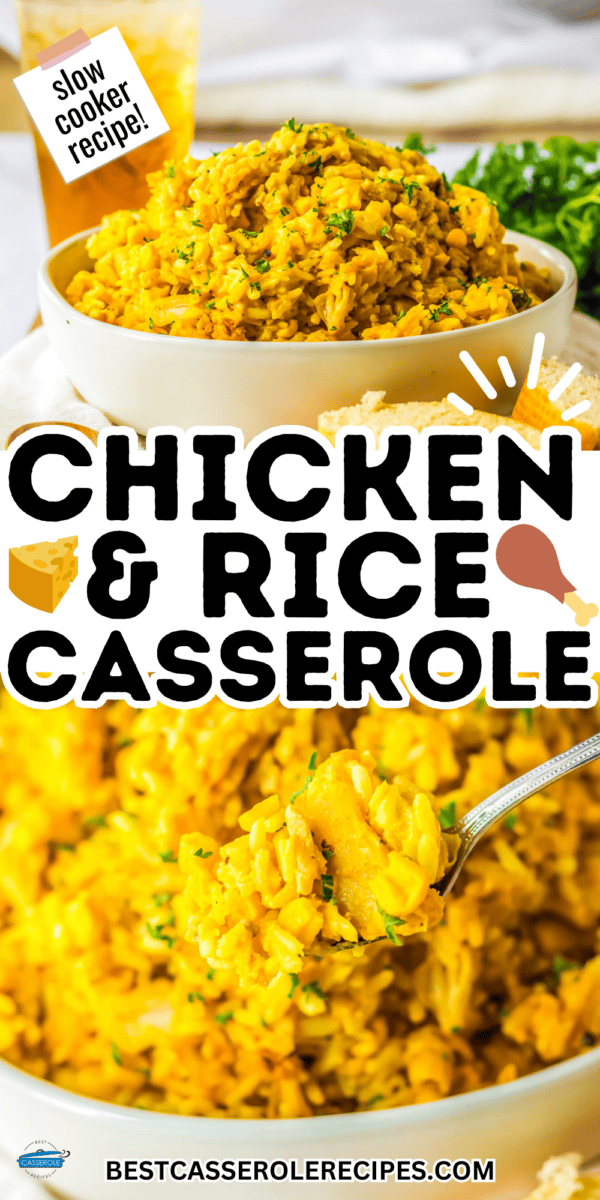 Cheesy Chicken and Rice (Crock Pot) - Best Casserole Recipes